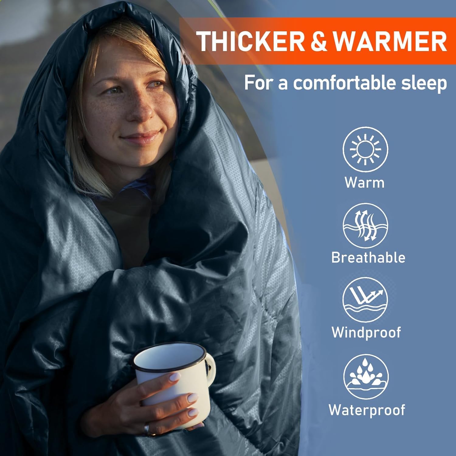 MEREZA Flannel Sleeping Bag for Adults XL, Large Wide Sleeping Bags for ...