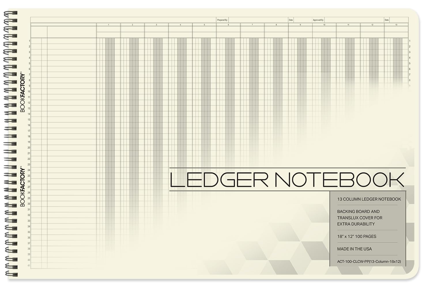 Snapklik.com : BookFactory Accounting Ledger Notebook/Large 13 Column ...