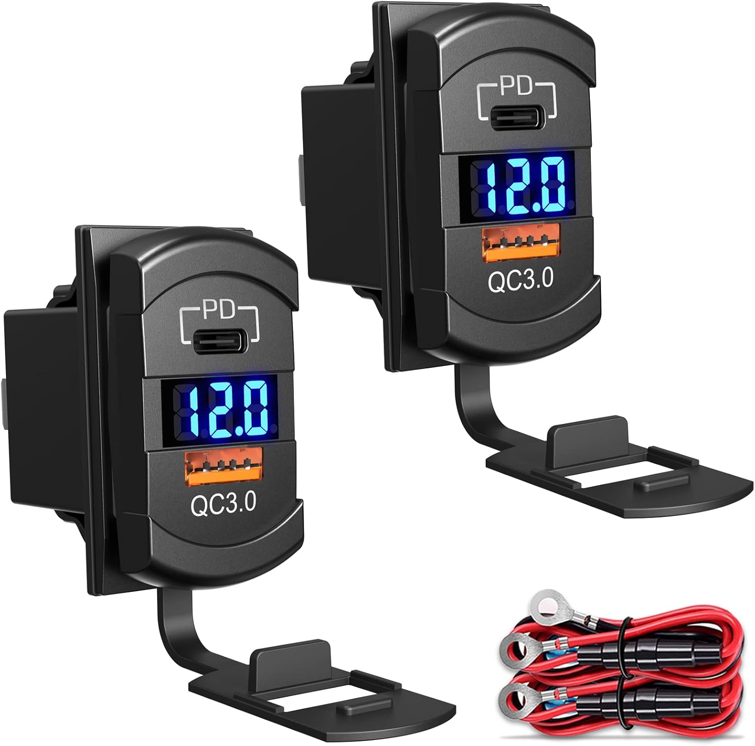 Amazon.com: Rocker Style Switch Replacement USB C Car Charger Socket ...