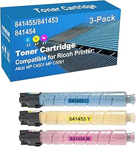 Amazon.com: Jullu 3-Pack (C+Y+M) Compatible High Capacity 841455 841453 841454 Toner Cartridge ...