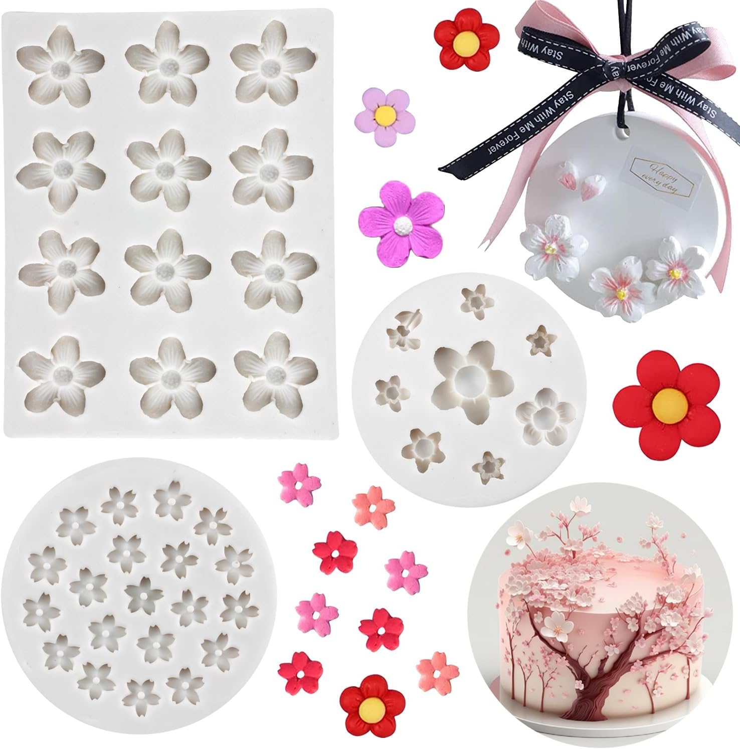 Amazon.com: HengKe 2 Pcs Peach Blossom Shape Molds, Plant flowers and ...