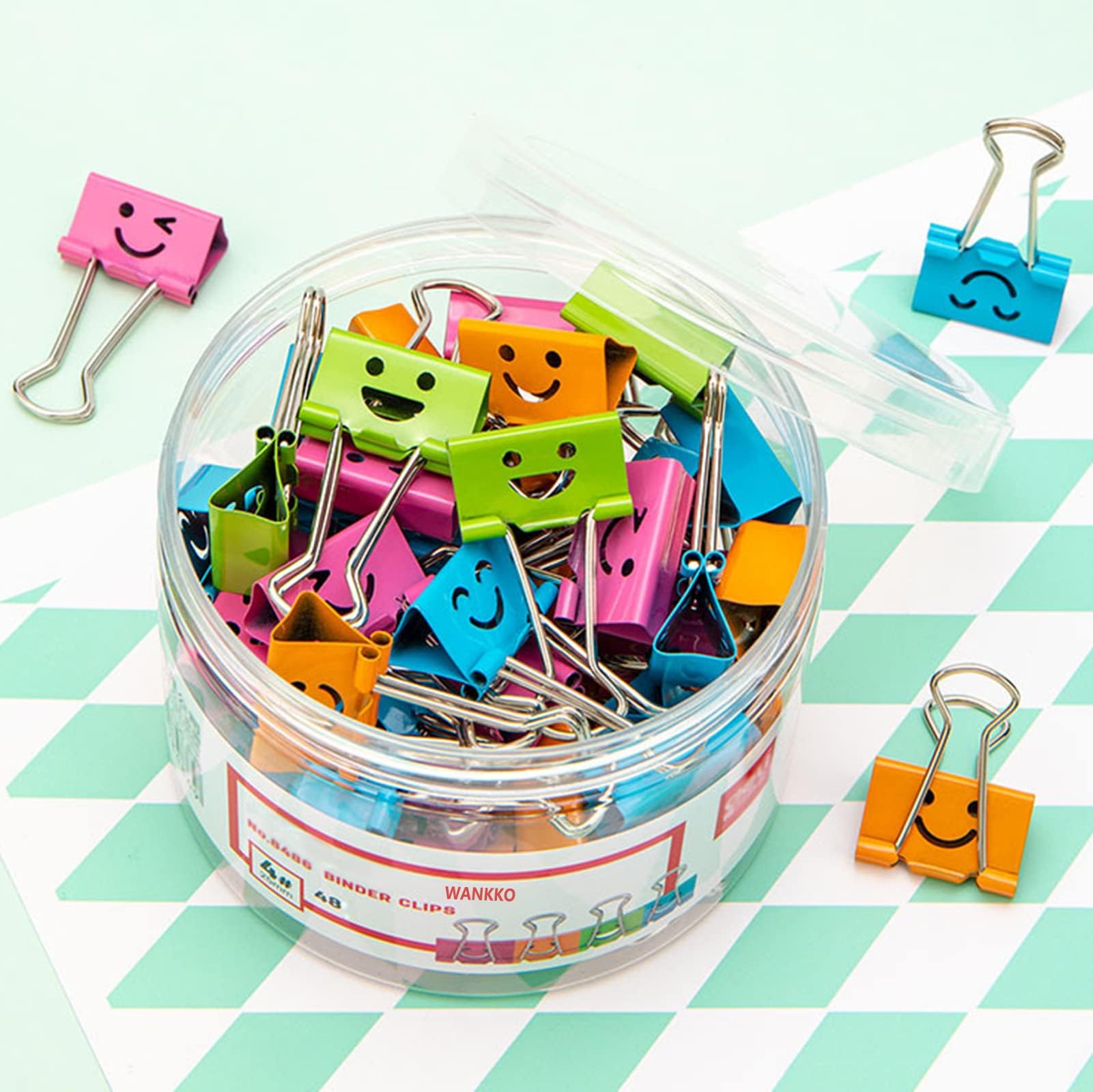 Amazon.com : Wankko 48 Pack Medium Paper Clips (1 inch/25mm), Smiling ...
