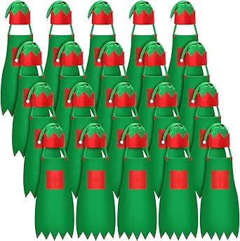 Amazon.com: Handepo 40 Pieces Christmas Elf Apron Christmas Apron and ...