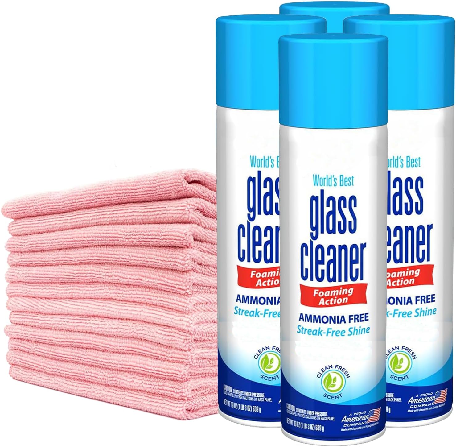 Amazon.com: Glass Cleaner Foam Action Cleaner 19 oz. with Cleaning ...