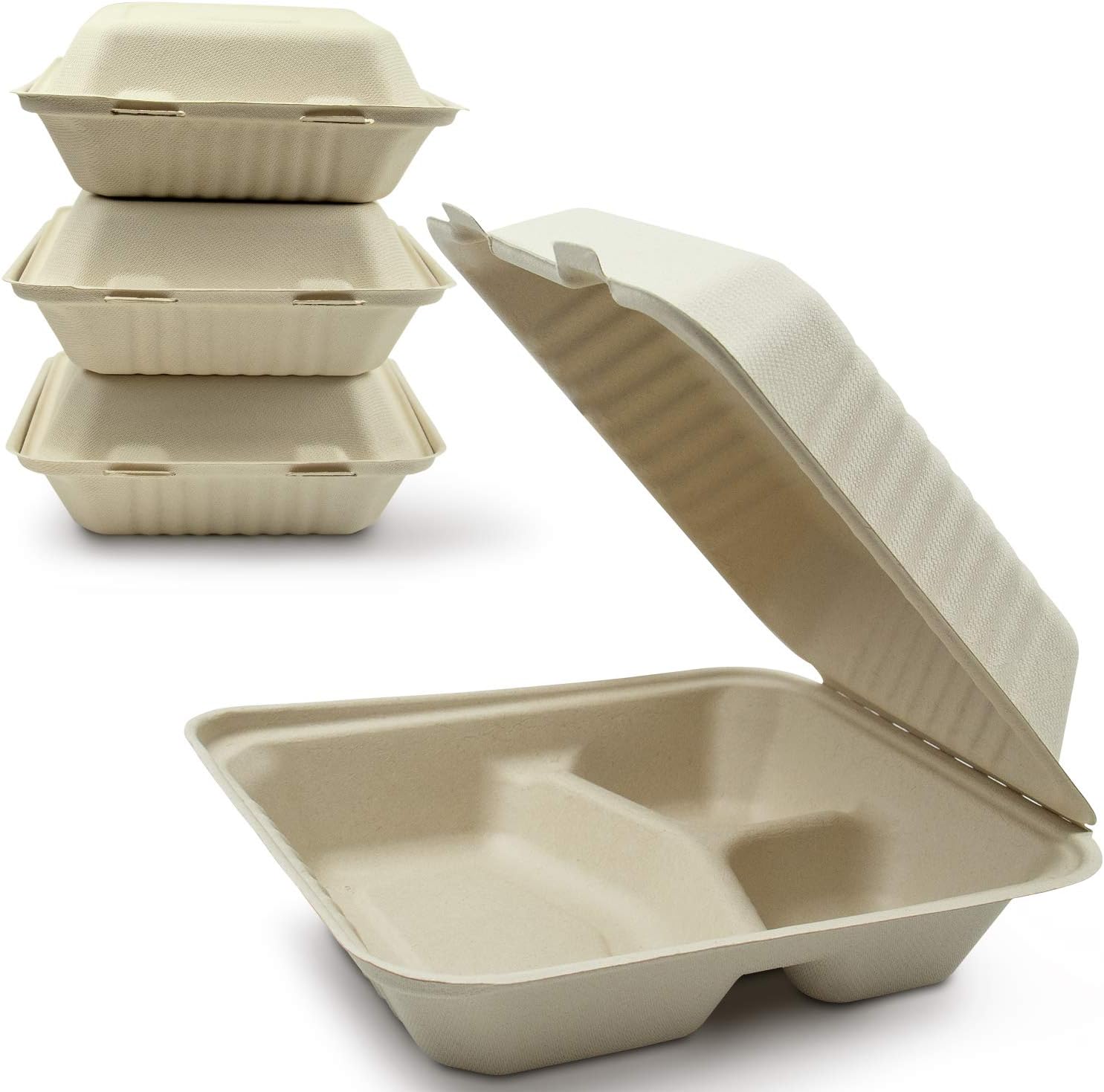 Compostable Clamshell Food Boxes with Hinged Lid - Nepal | Ubuy