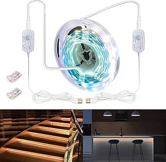 Amazon.com: Dual Motion LED Light Strip, Plug-in 19.68ft Motion Sensor ...