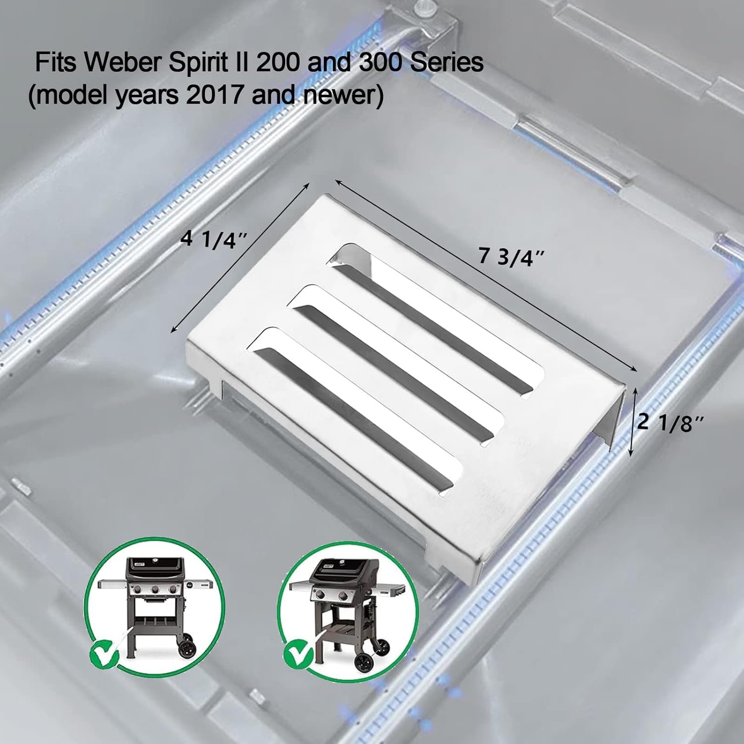 Uniflasy 67060 Deflector de calor para parrillas Weber Spirit II 200 y ...