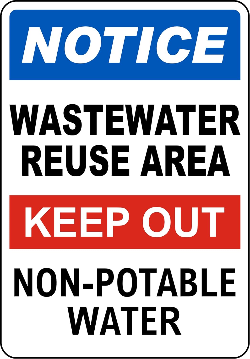 Amazon.com: Wastewater Reuse Area Sign - Safety Water Pipeline Potable ...