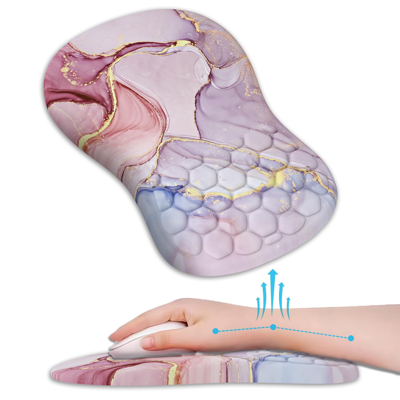 Amazon.com: Ergonomic Mouse Pad Wrist Support with Gel Massage Design ...