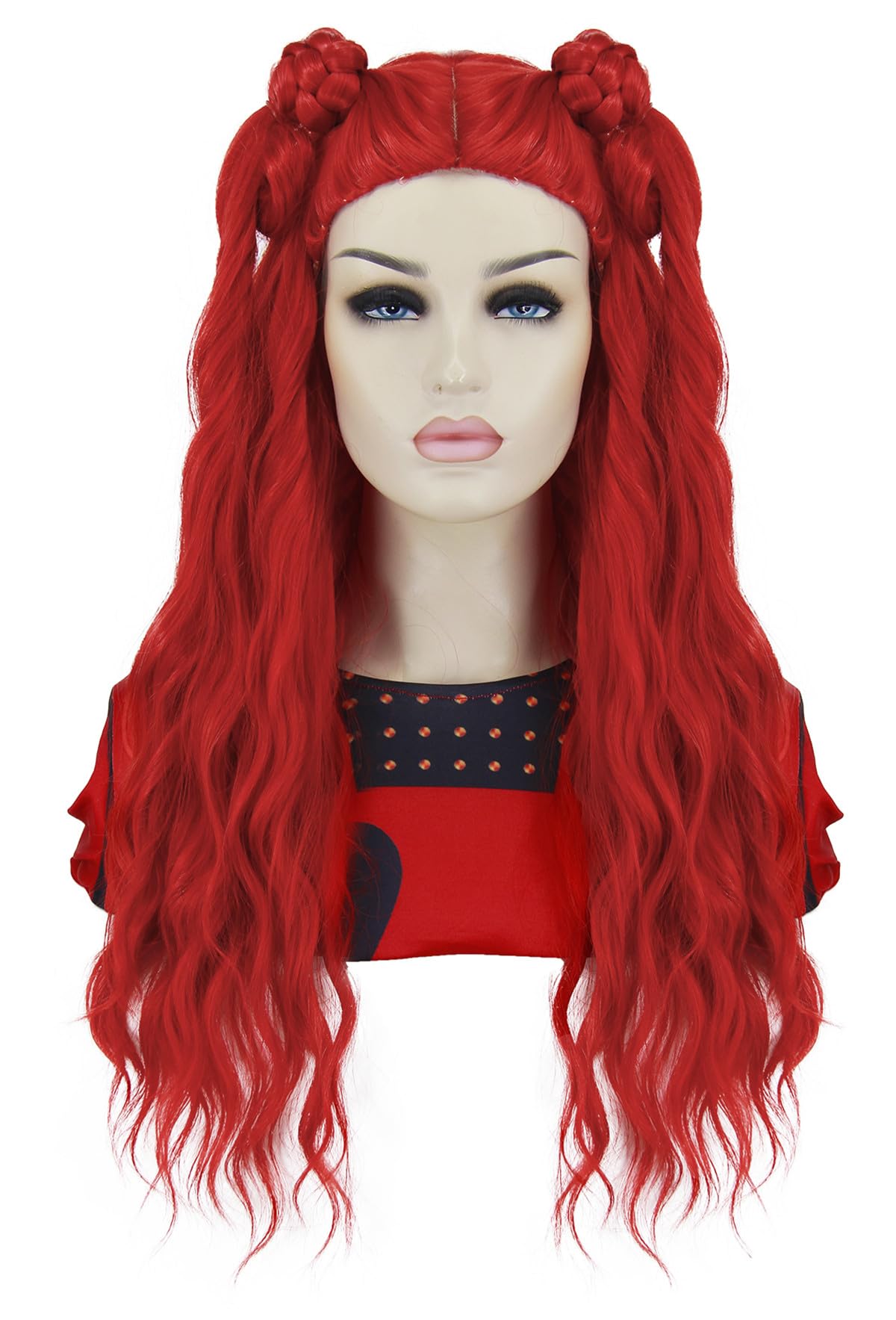 Amazon.com: Ariker Red Wigs for Red Costume Girls Women Soft Red Wavy ...