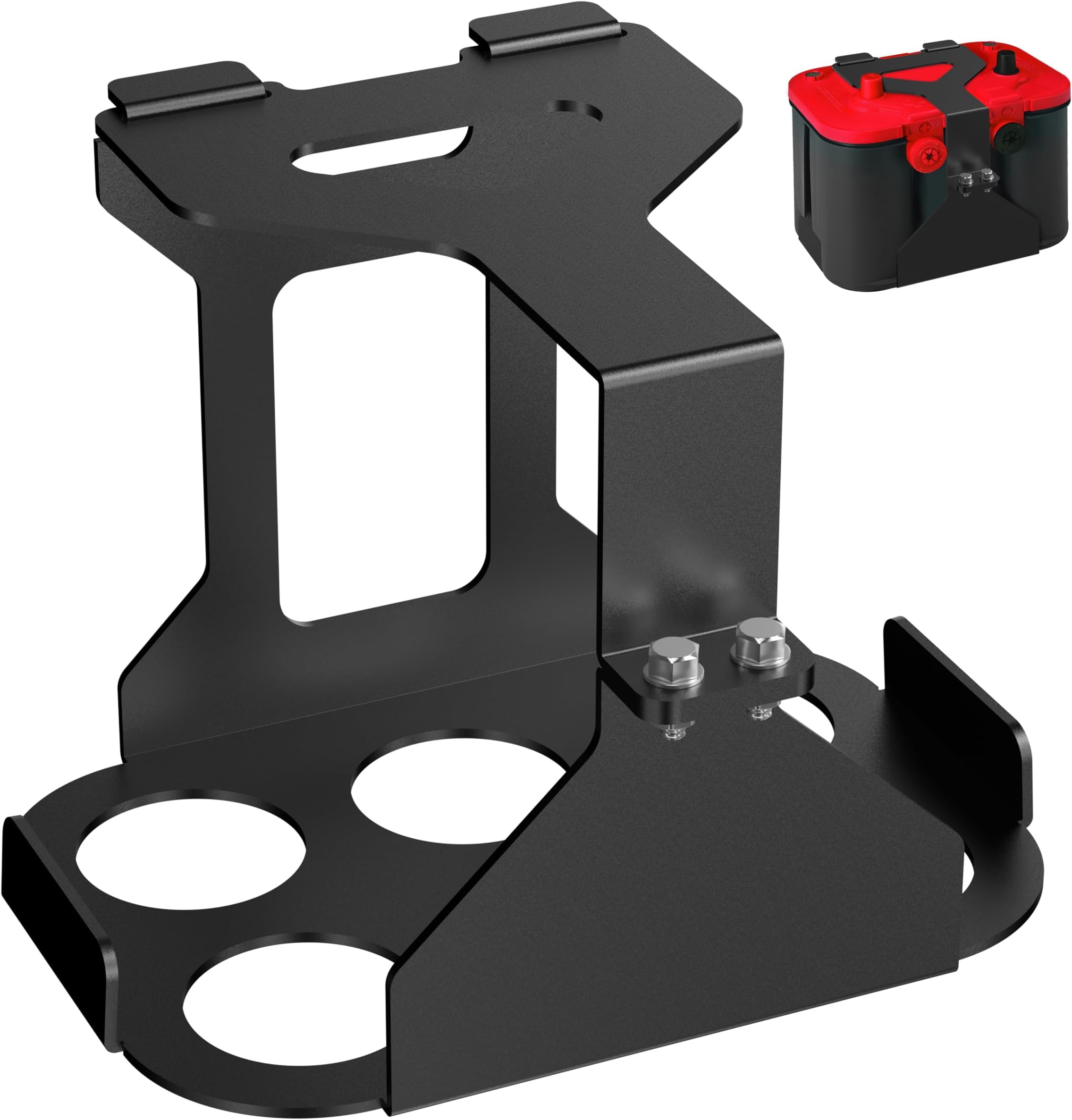 Amazon.com: Universal Battery Box Tray Truck Battery Tray Battery ...