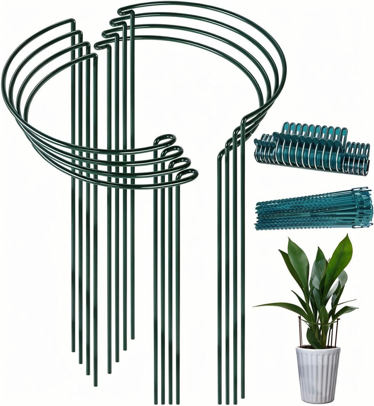 Amazon.com : 8 Pack Plant Support Stakes, 10" W x 16" H Metal Half ...