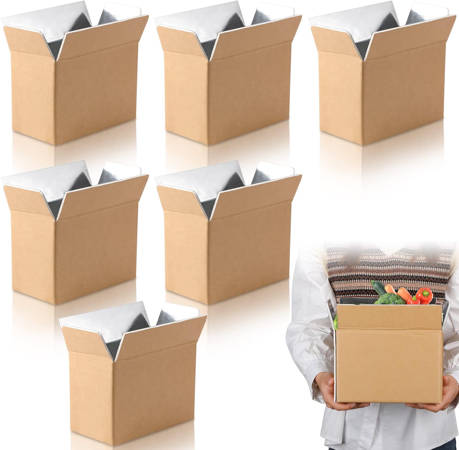 Amazon.com : 16 Pcs Small Insulated Shipping Boxes for Frozen Food with ...