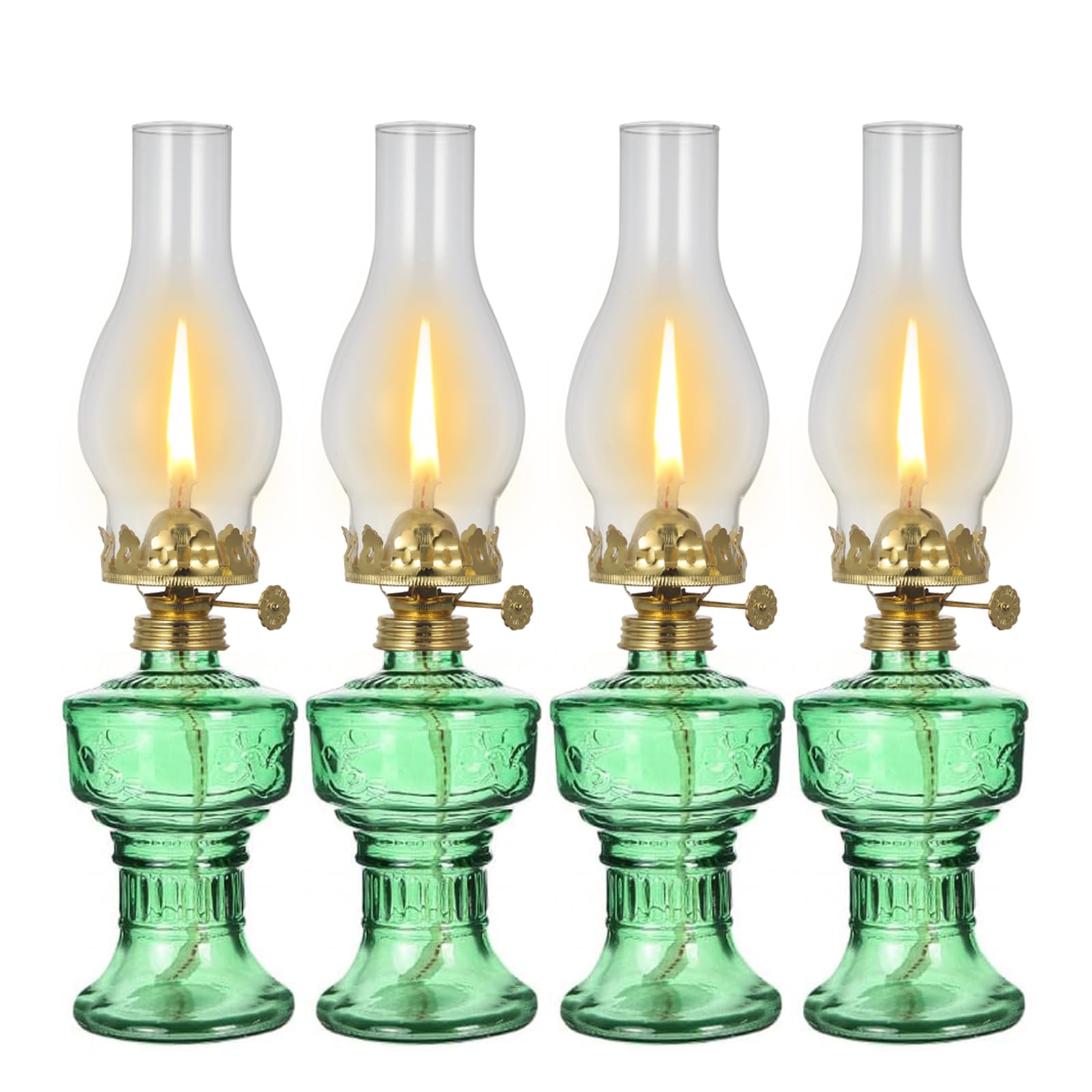 Amazon.com: DNRVK 4 Pack Rustic Oil Lamp Vintage Color Glass Kerosene ...