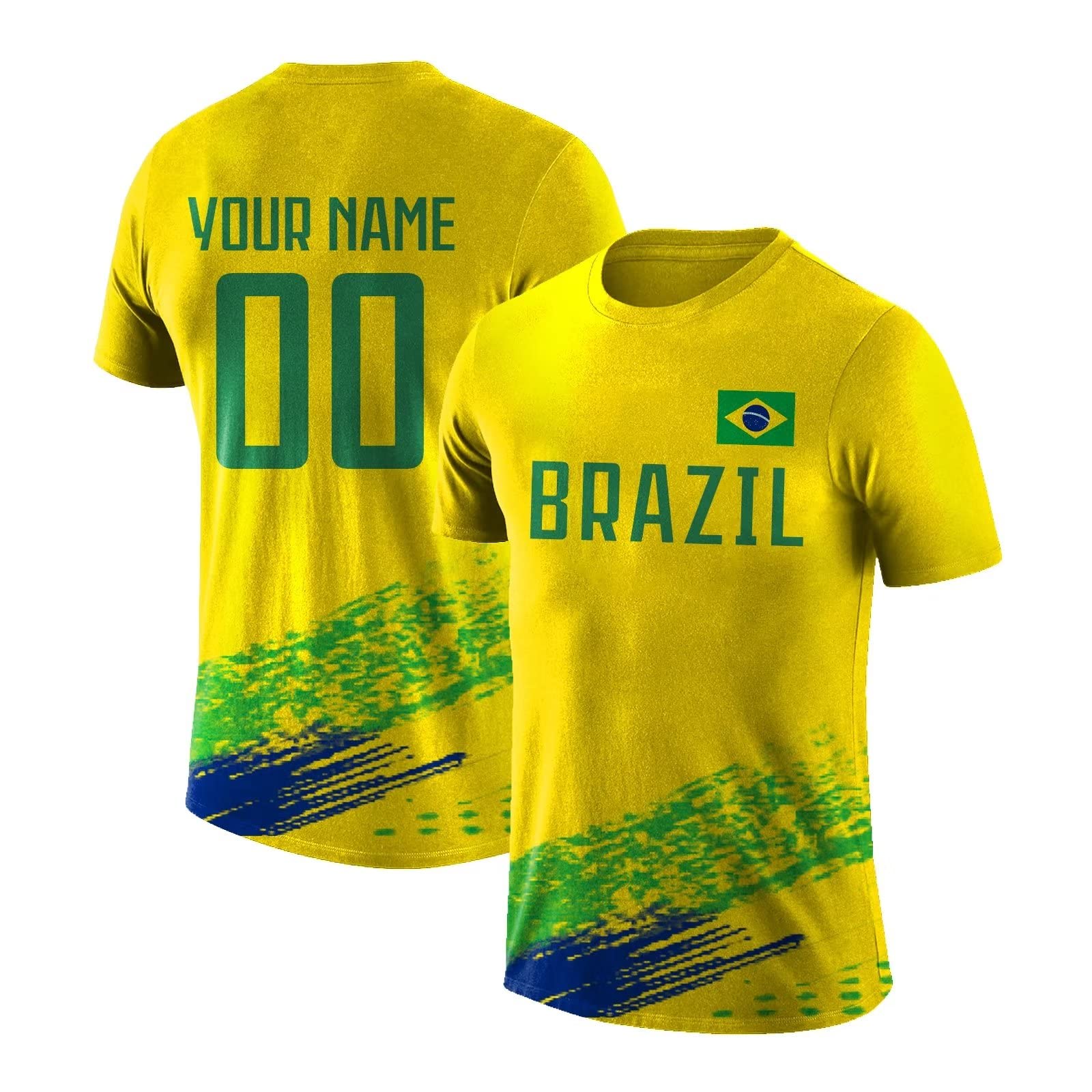 Amazon.com: Lcaaq Custom Brazil 22/23 Soccer T Shirt Uniforms For Men ...