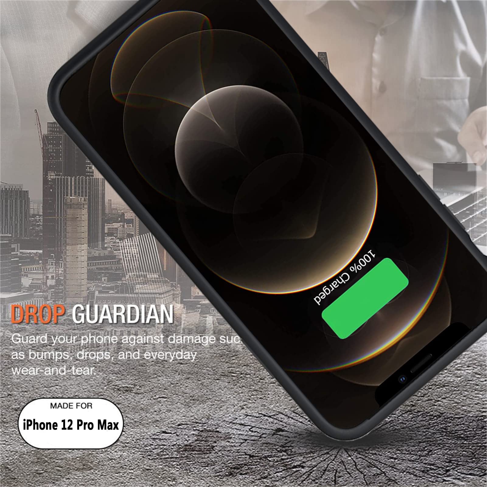 Iphone 12 Charging Case Battery Case For IPhone 12 Pro Max , 8500mAh ...
