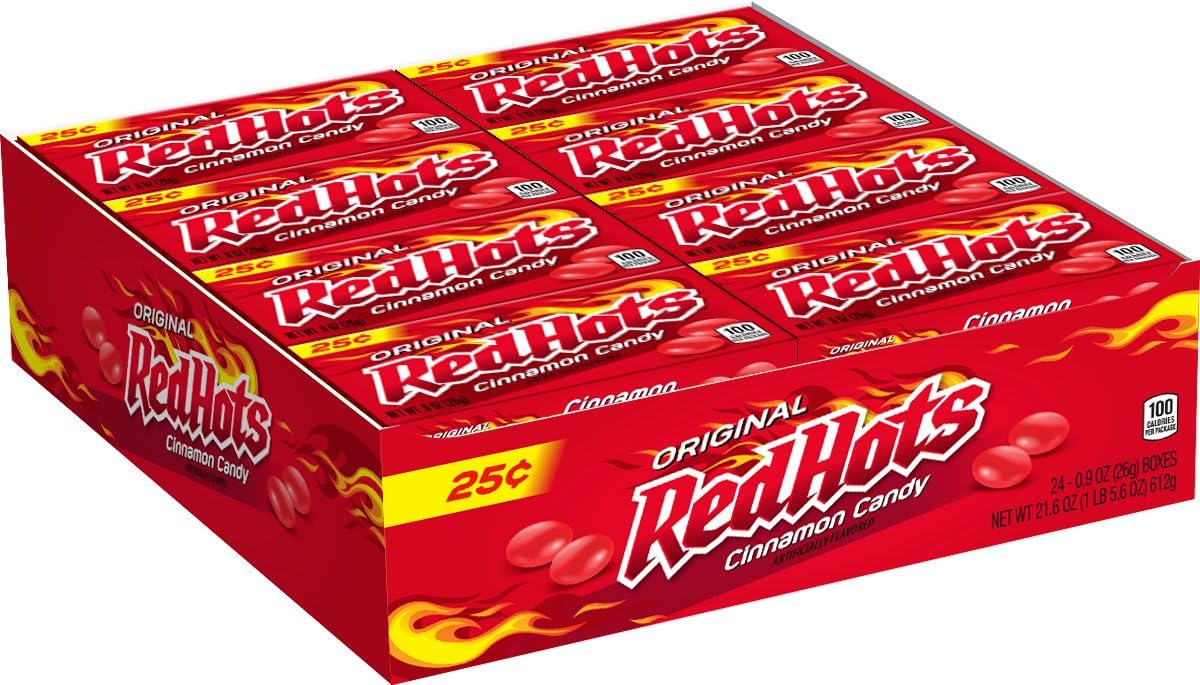 Amazon.com : Ferrara Pan Red Hots 25 Cent ,0.9 Ounce (Pack of 24 ...