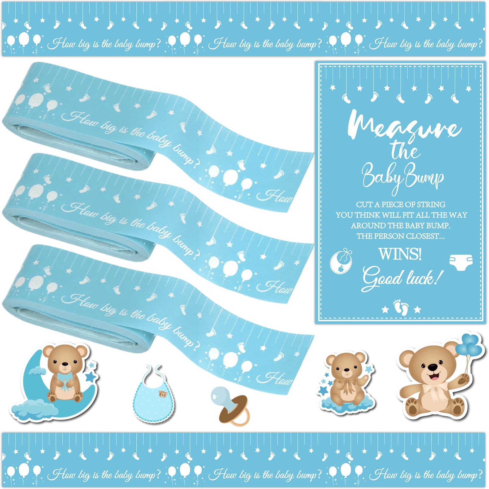 Amazon.com: Baby Shower Games Belly Measuring 150Feet Tape How Big Is ...