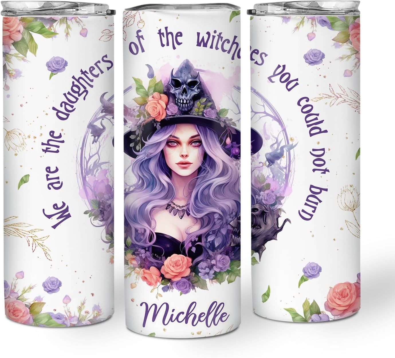 Amazon.com: Hyturtle Personalized Witch Skinny Tumbler Gifts For Women ...