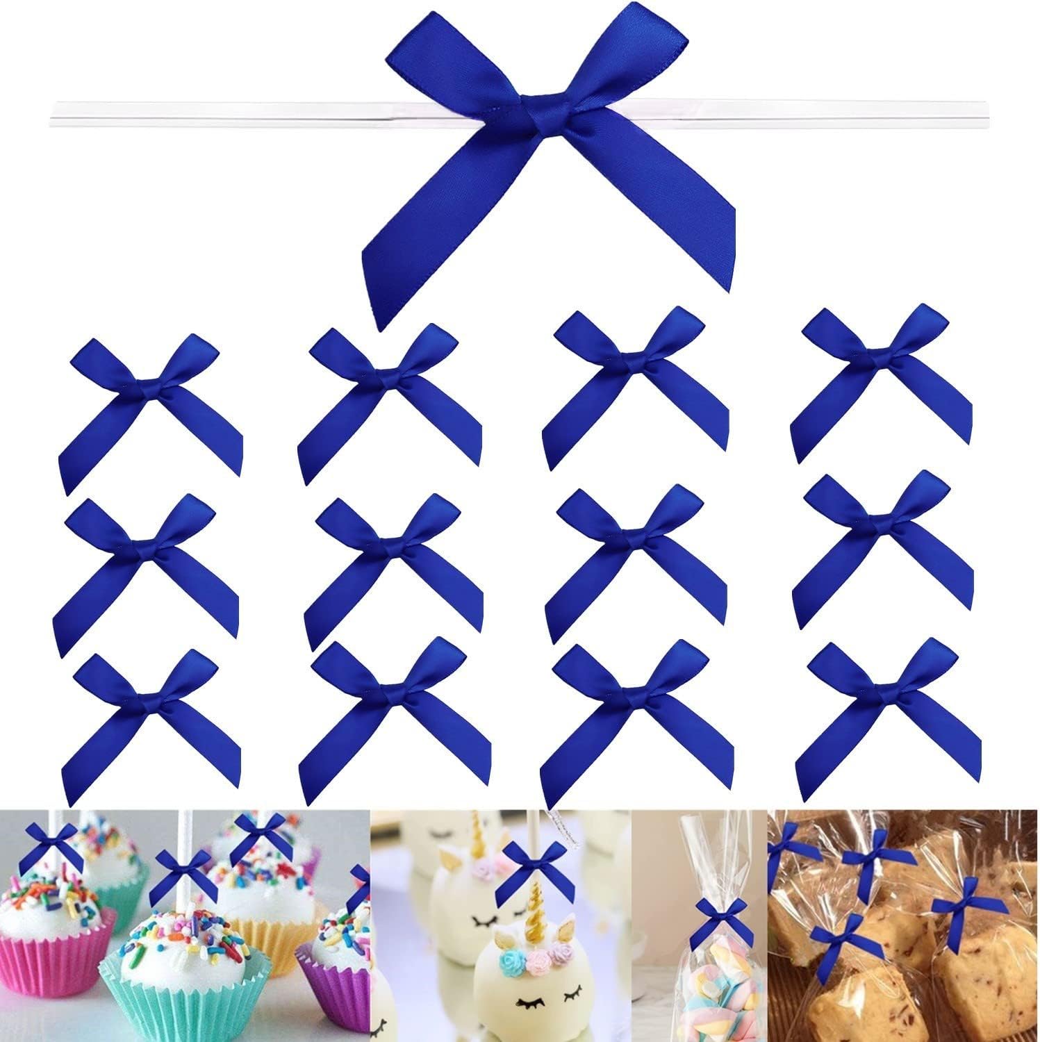 Amazon.com: GUIFIER 100 PCS 3 Inches Satin Bow Twist Ties, Ribbon Twist ...