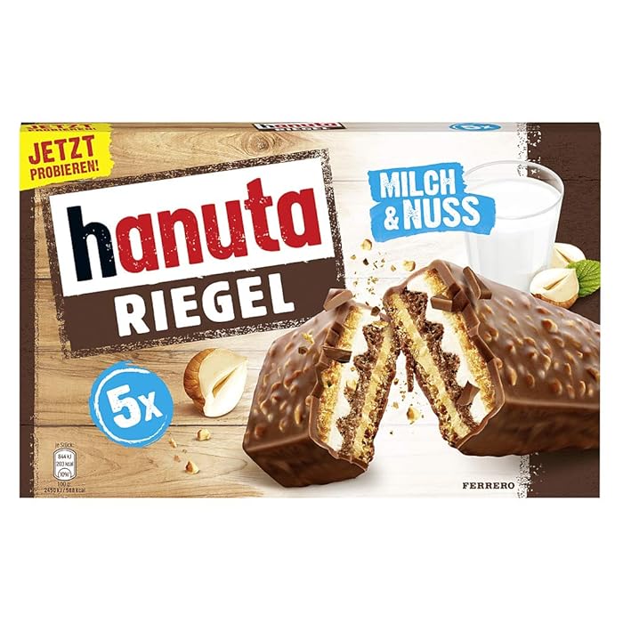 Buy Ferrero Hanuta Riegel Bars 5 pieces 173g Crunchy Candy Wafers ...