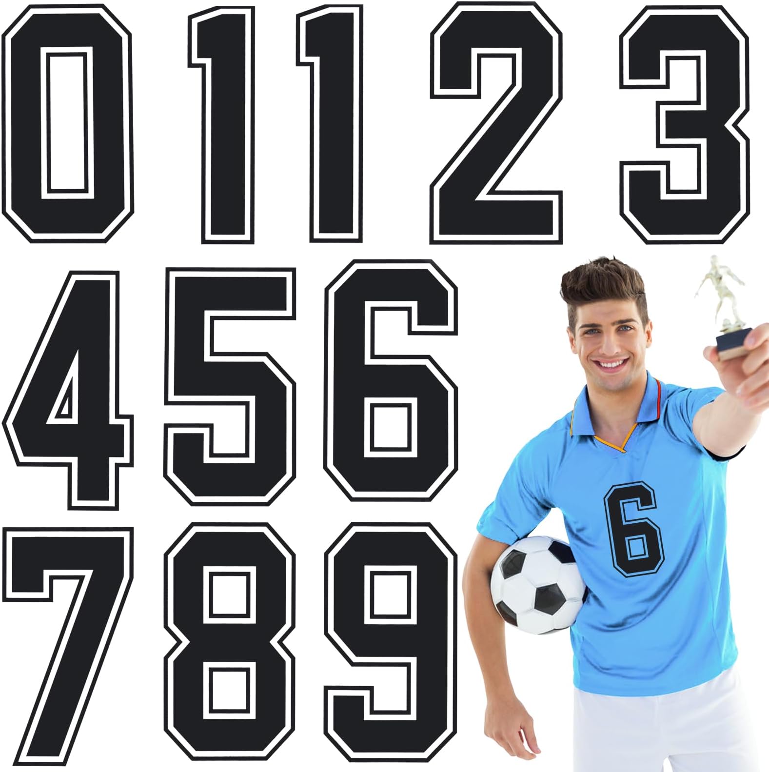 Amazon.com: Number Iron on Decals, 20 Pcs Iron on Numbers for Jersey 8 ...