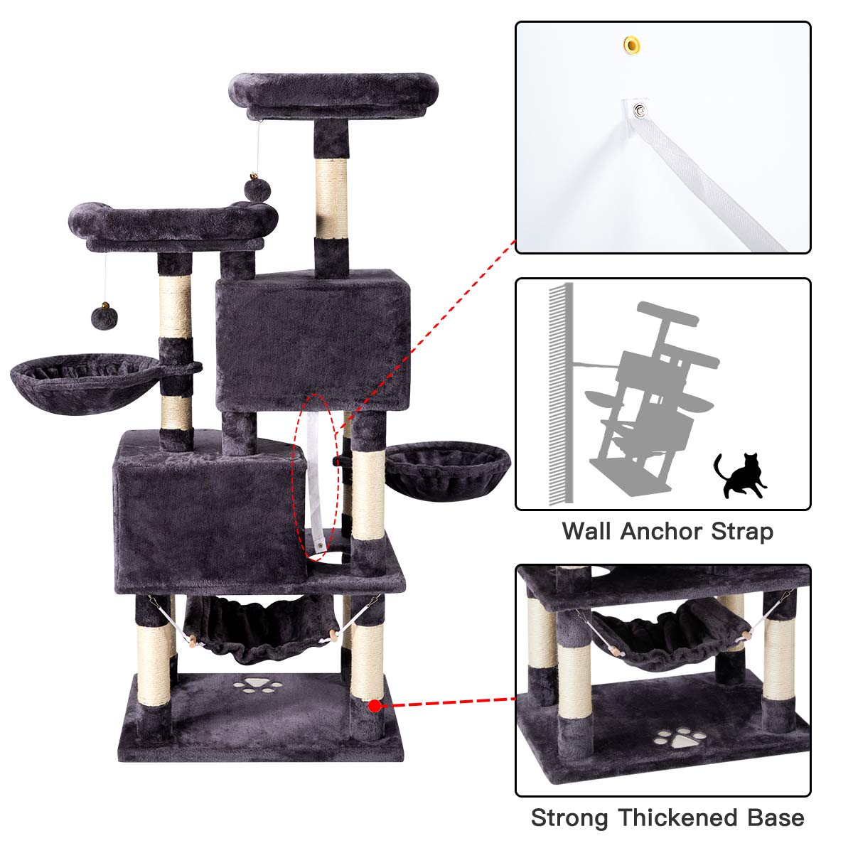 Buy MELLCOM Cat Tree Cat Tower for Indoor Cats Clearance, Multi-Level ...