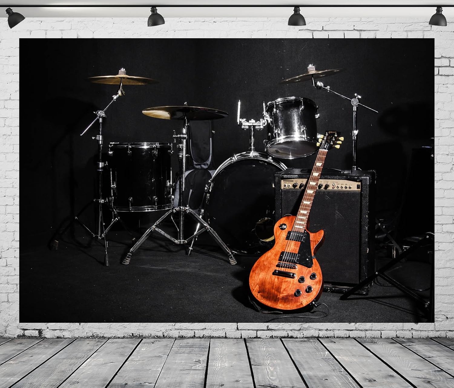 Amazon.com : CORFOTO 10x8ft Fabric Music Instrument Band Backdrop ...