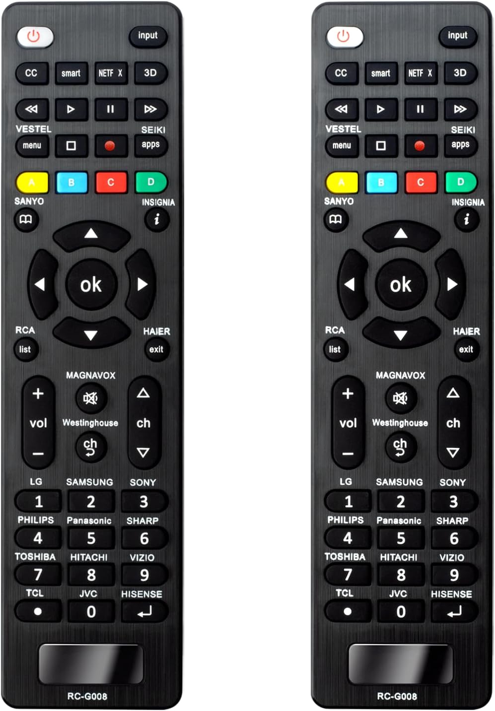 2 Paket Evrensel Uzaktan Kumanda Değiştirme Samsung LG Sony Sharp Vizio ...