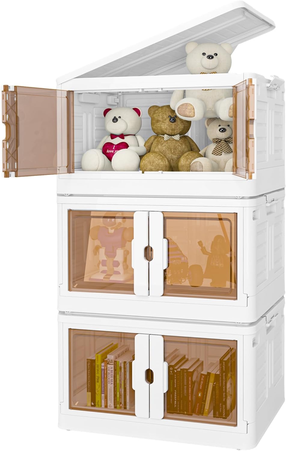 Amazon.com: Hourleey 3 Pack Plastic Storage Bins with Lids, 19Gal ...