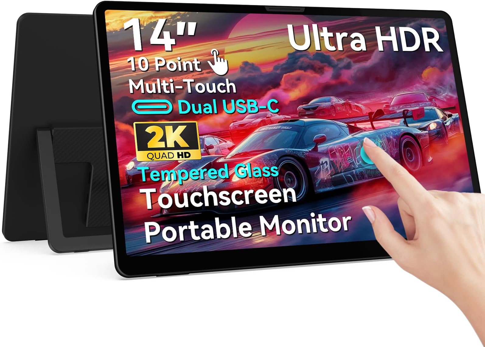 Amazon.com: gogtesi 16 Inch Portable Monitor, 2.5K 60HZ 2560×1600 ...