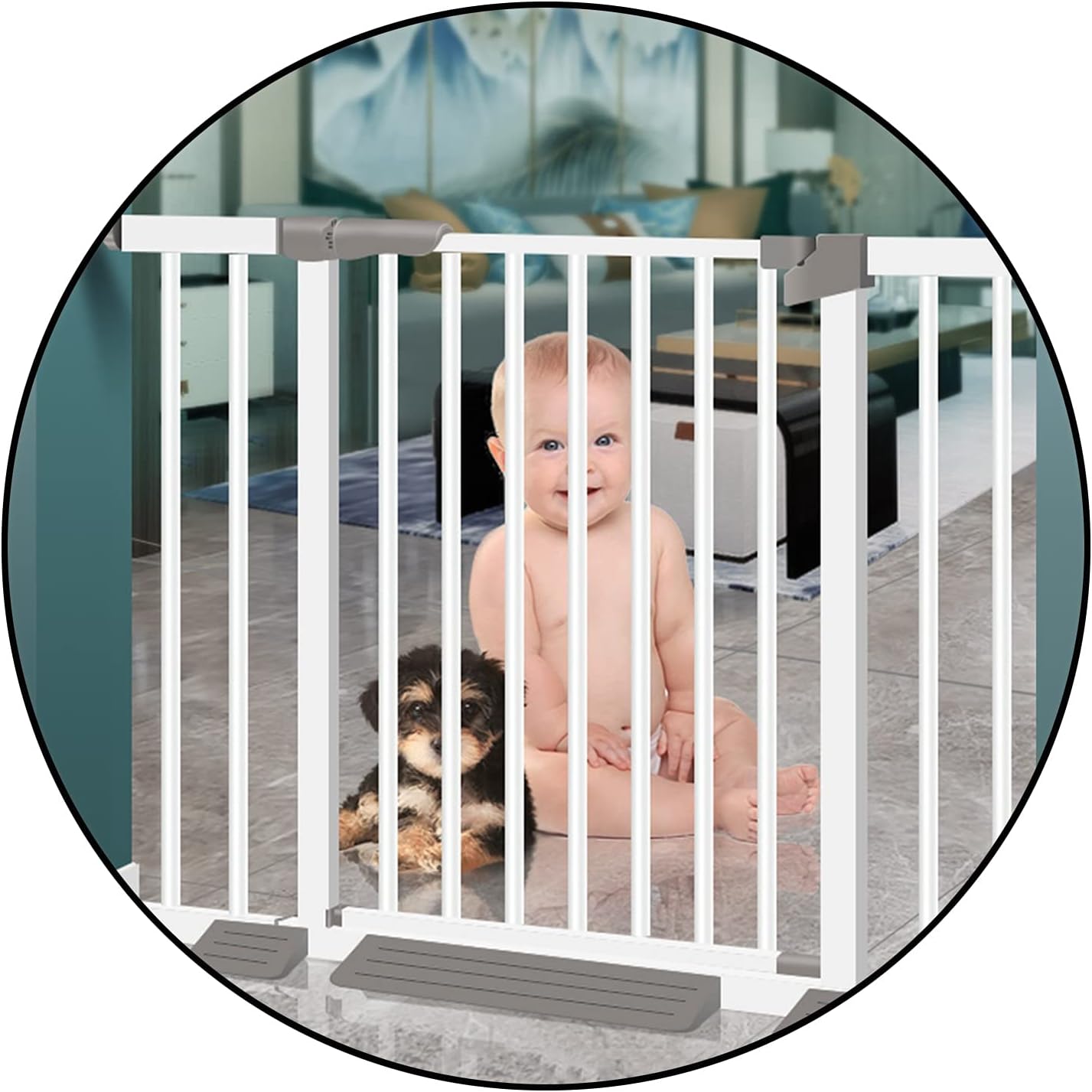 Amazon.com: GOCHUSX Stair Gates, Auto Close Pet Gate Extra Wide 63 ...