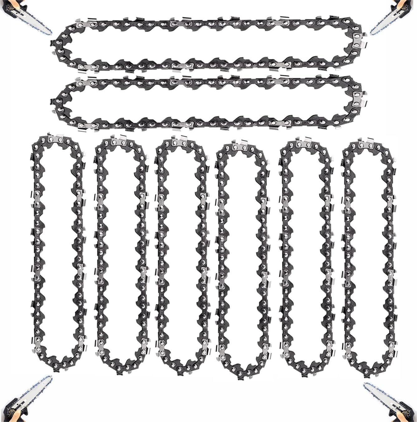8PCS Mini Chainsaw 4 inch Chain Replacement Chains for Mini Chain Saw ...