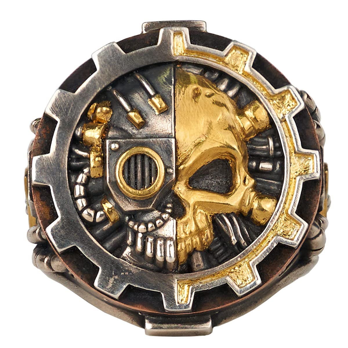 Starforged Adeptus Mechanicus Seal of Machine God Gold Ring Punk Style ...