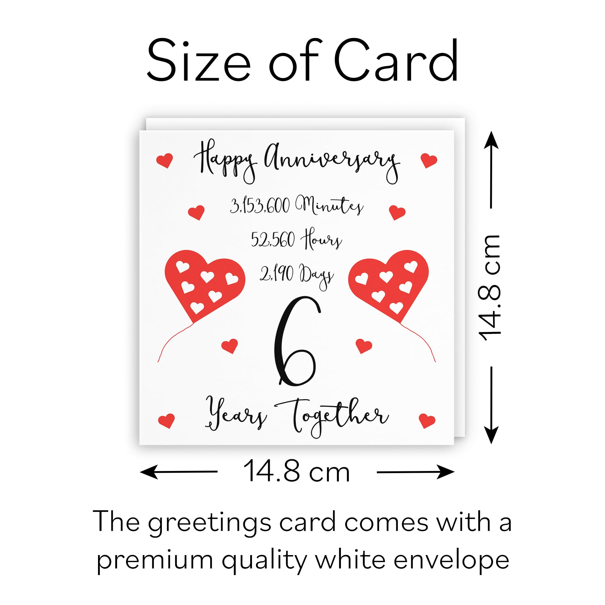 Hunts England – 6th Wedding Anniversary Card – 6 Years Together – Happy ...