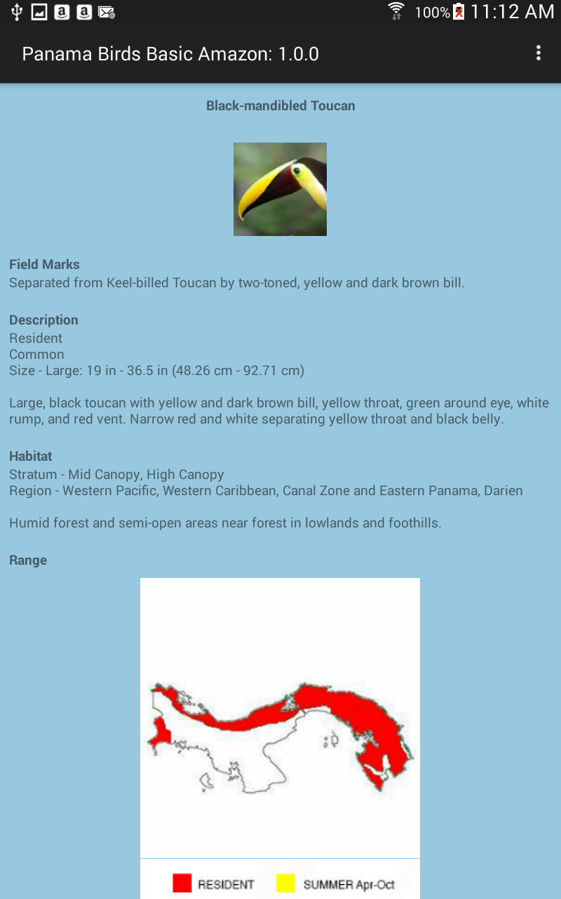 Panama Birds FGuide Basic - App on Amazon Appstore