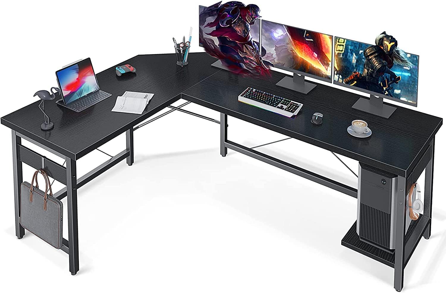 Amazon.com: L-Type Desk, Worktable, Office Desk, Computer Desk, Desk ...
