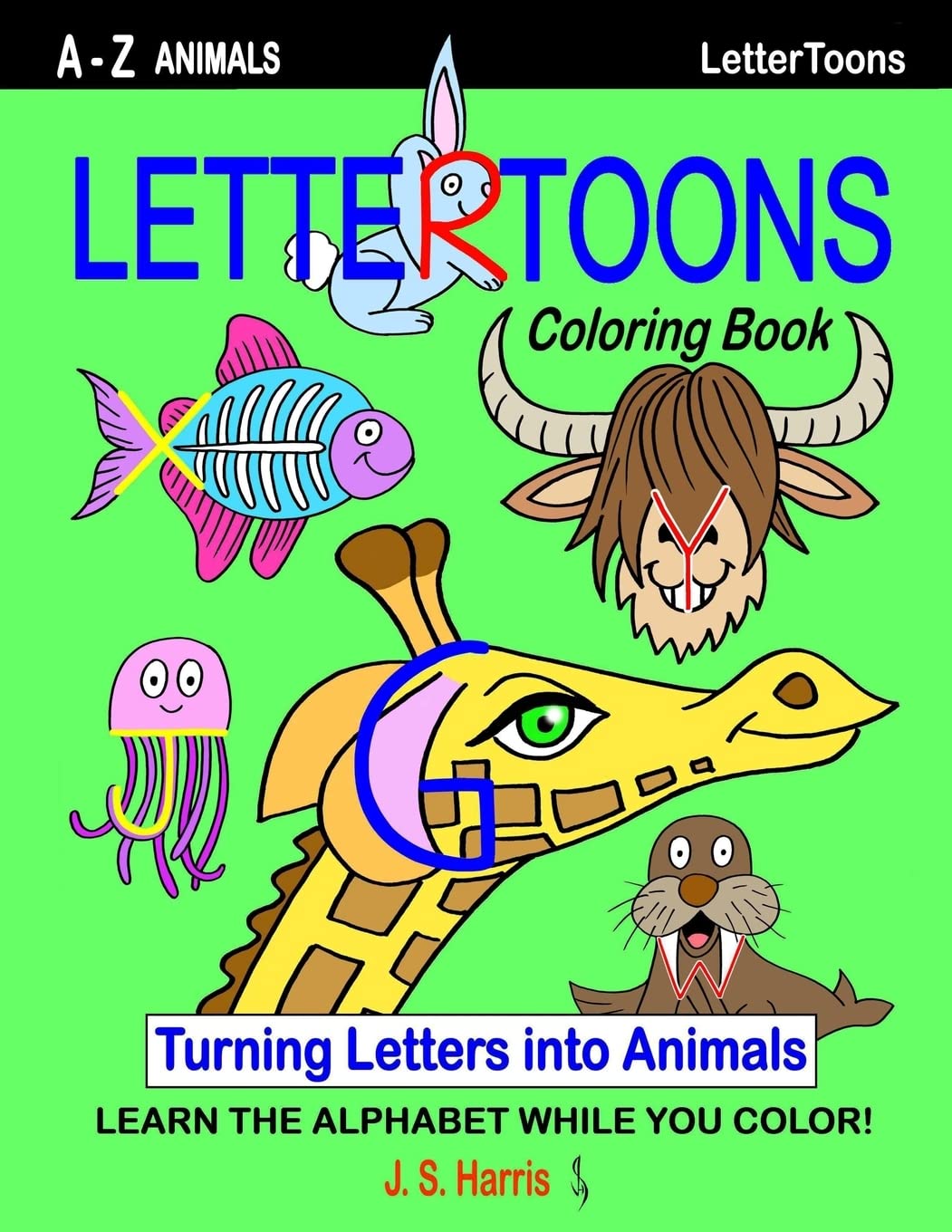 Amazon.com: LetterToons A-Z Animals Coloring Book: Learn the Alphabet ...