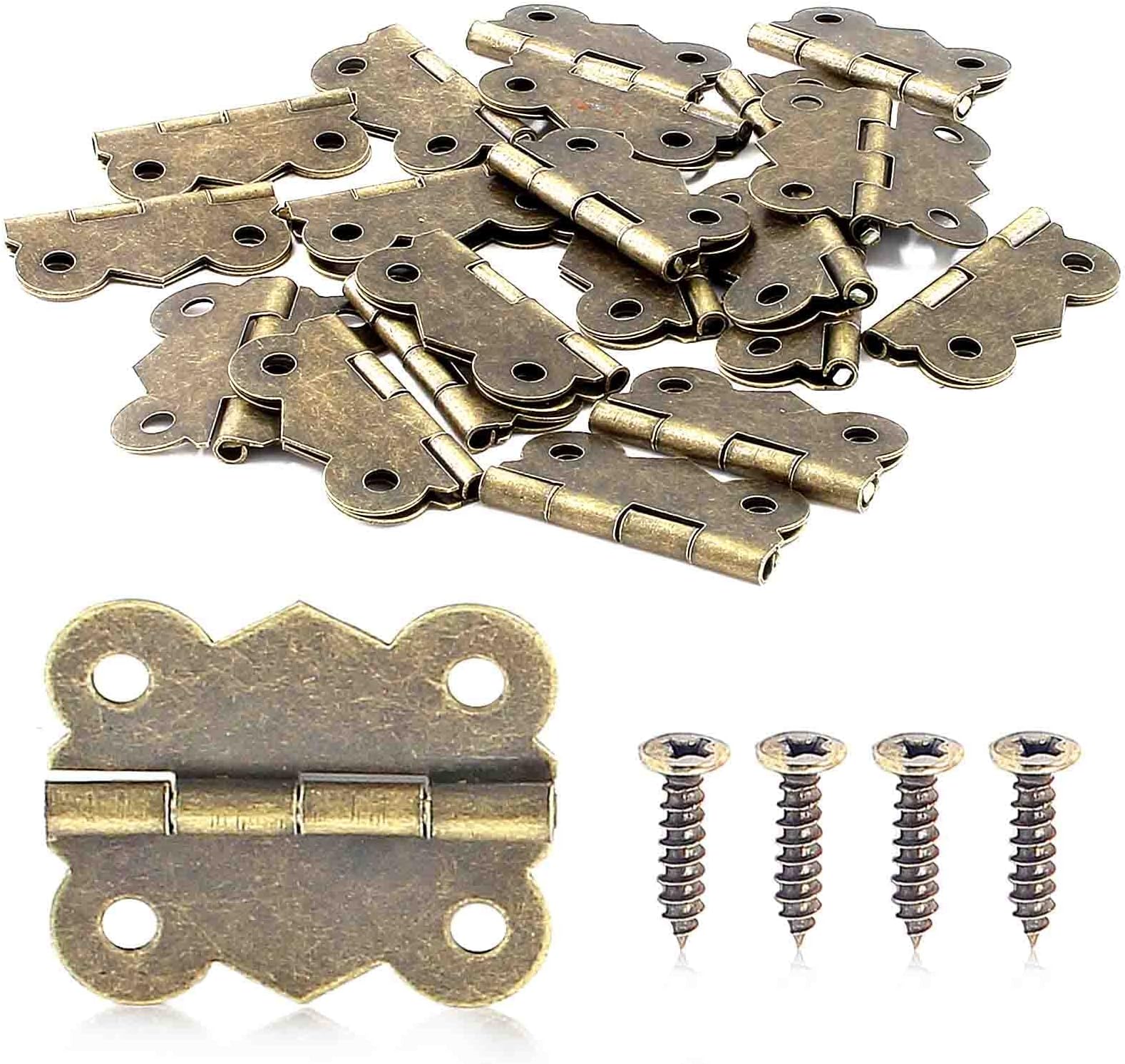 BokWin 40PCS Antique Brass Butterfly Hinge 1 inch Hinges Antique Small ...