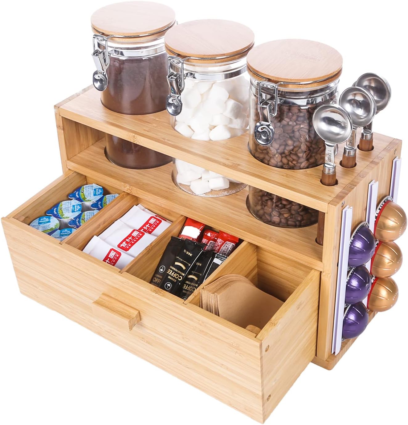 Amazon.com: KKC Coffee Bar Organizer Station for Countertop,Coffee Bar ...