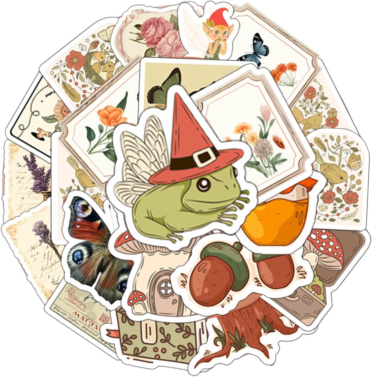 Amazon.com: 50PCS Vintage Cottagecore Stickers, Waterproof Nature ...