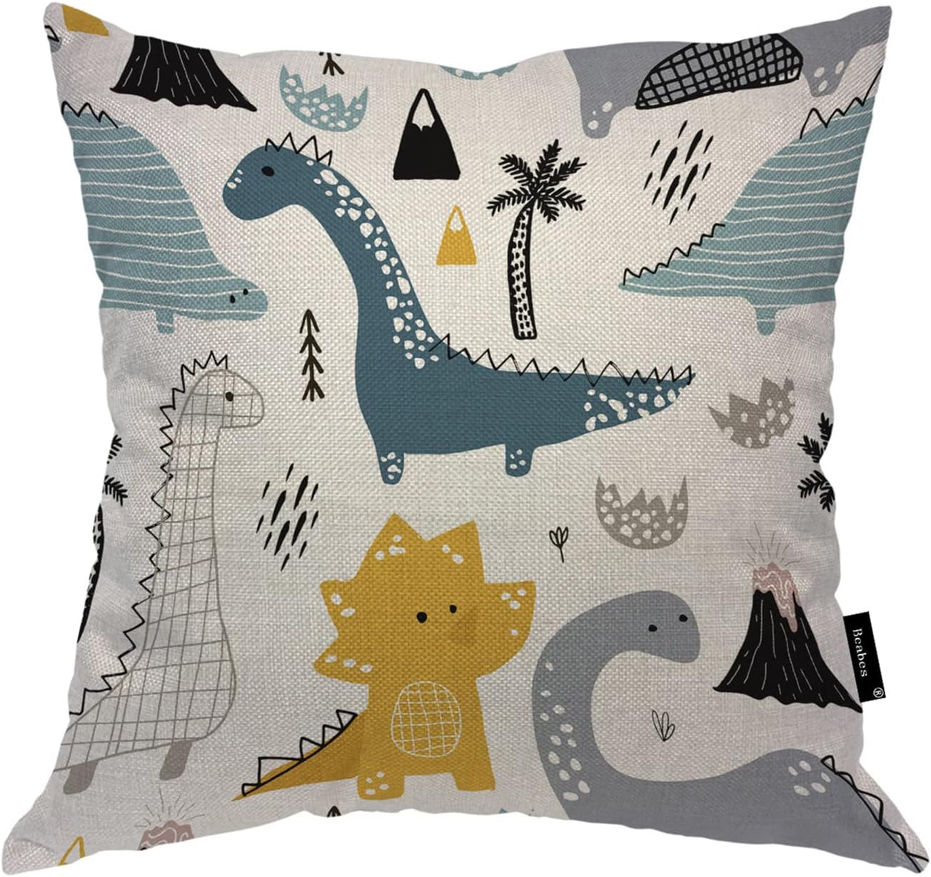Amazon.com: Beabes Dinosaurs 18x18 Decorative Throw Pillow Cover Cute ...