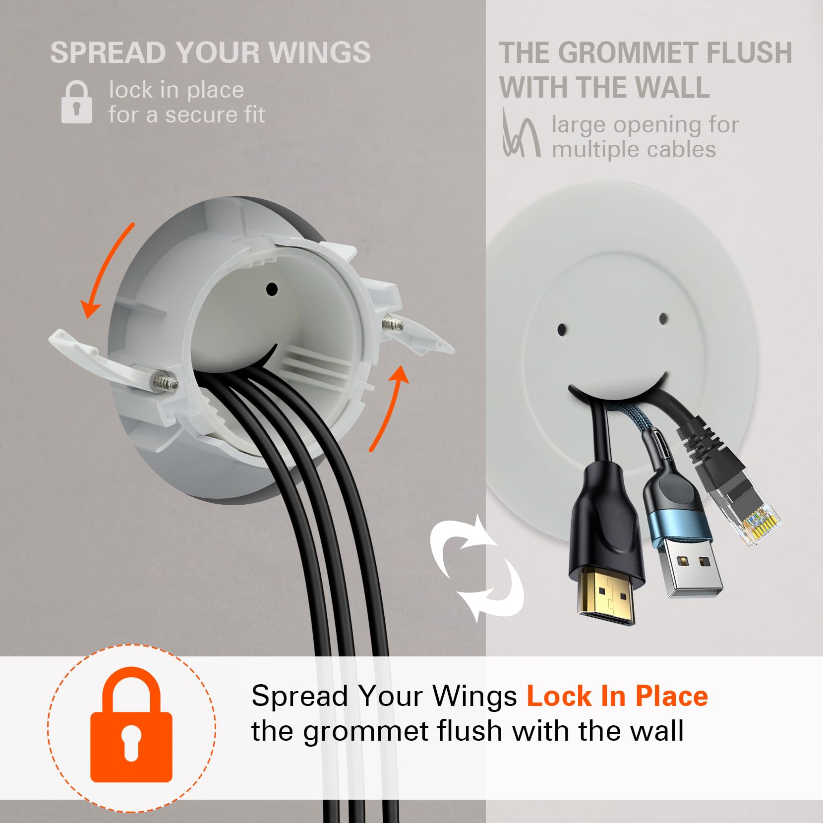 Flush To Wall Mount Wire Rope DataComm Easy Mount Low Voltage Cable