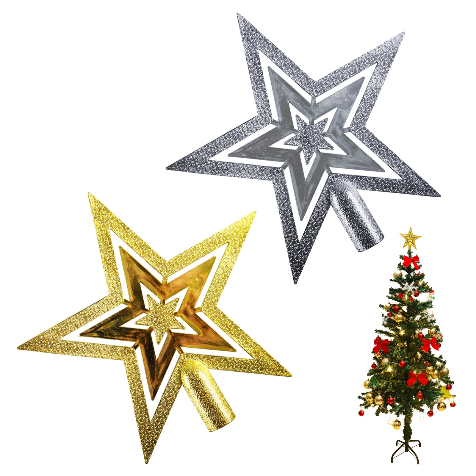 Amazon.de: Weihnachtsbaum Topper Star, Weihnachtsbaumschmuck ...