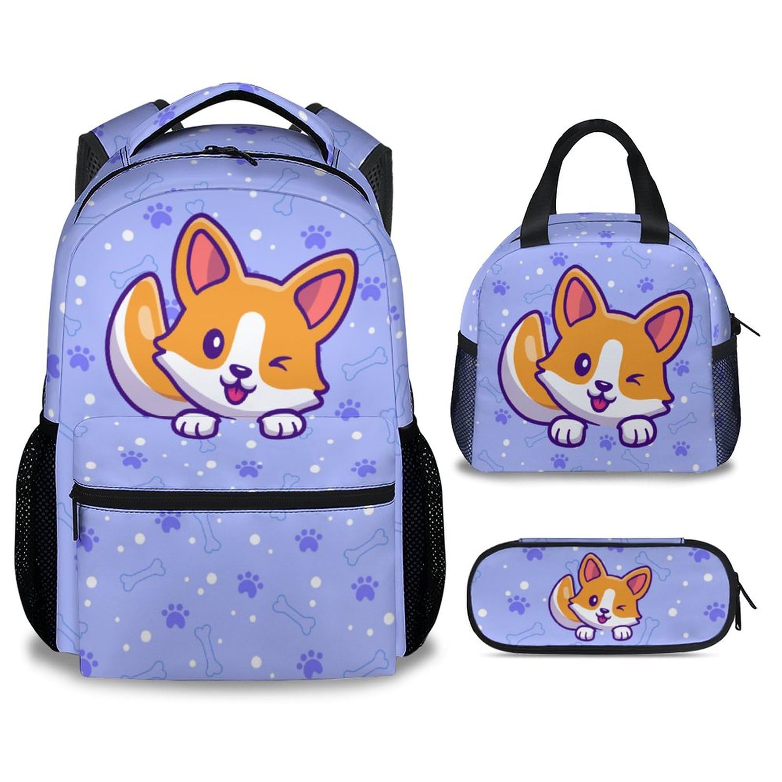Amazon.com | COOPASIA Cute Corgi Backpack with Lunch Box And Pencil ...