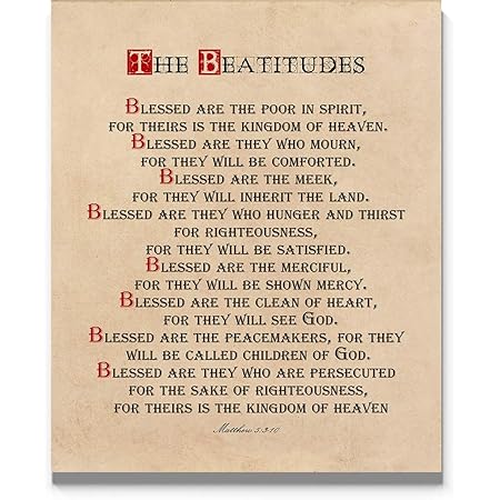 Amazon.com : Vintage Tin Sign the Beatitudes Wall Décor - Scripture ...