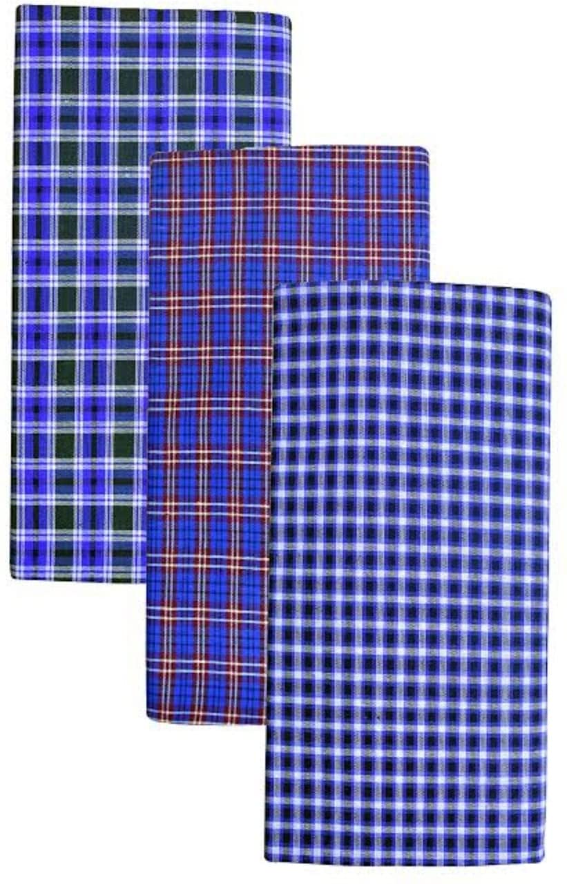 Buy Apoorva Pure Cotton Lungies (2 Meter) Pack of 3 at Amazon.in