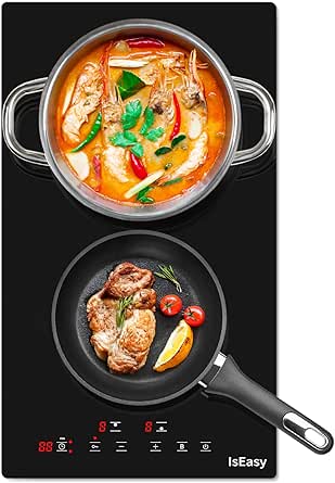IsEasy Plug-in Induction Hob, Built-in Induction Cooker 2 Cooking Zone ...