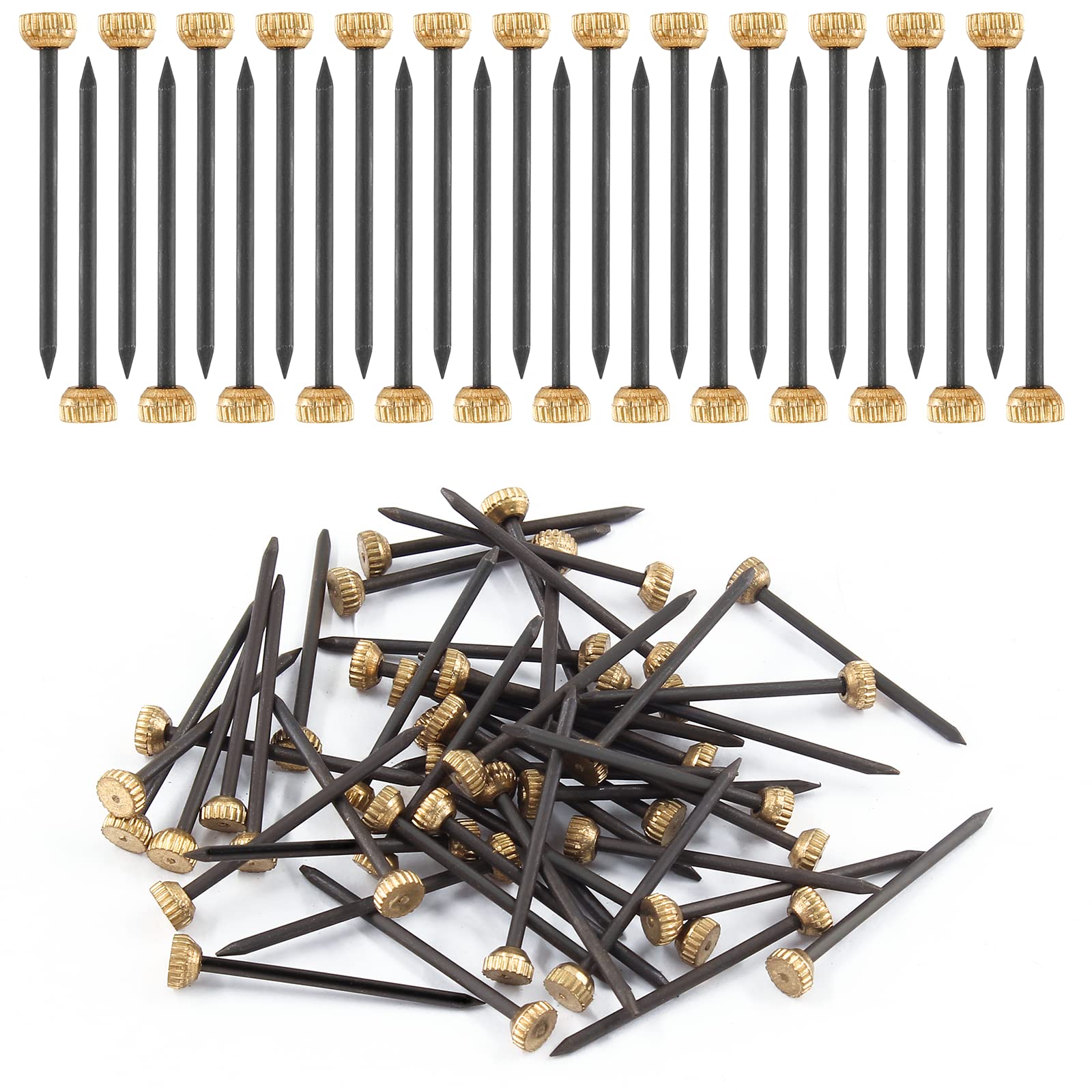 Bonsicoky Picture Hanging Nails, Black Steel Nails and Brass Head Frame ...