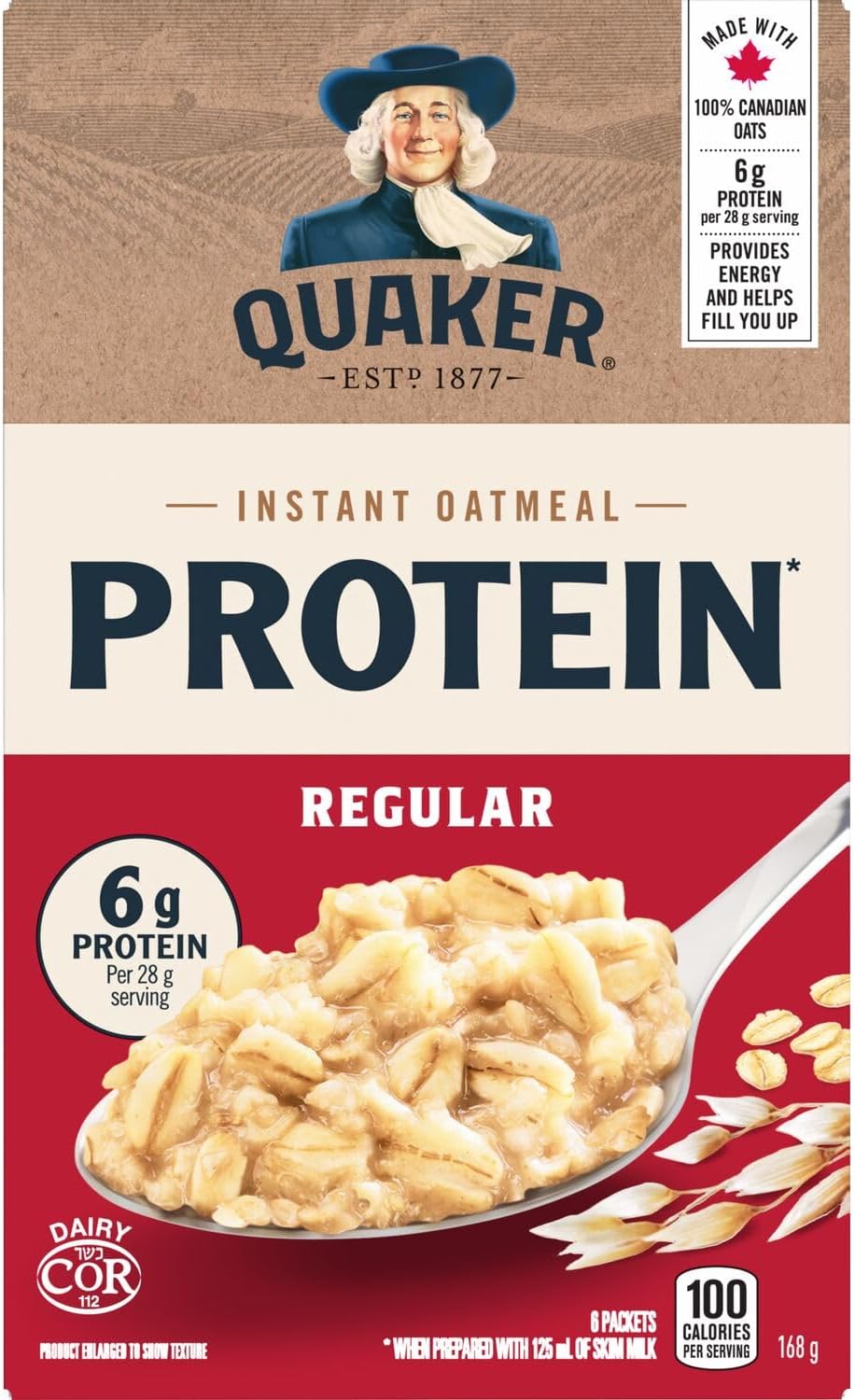 Quaker High Protein Regular Instant Oatmeal 168g (Pack of 12) : Amazon ...